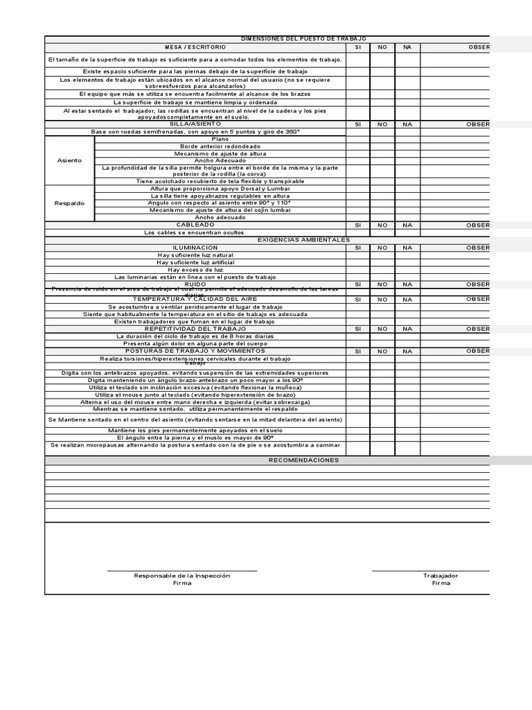 Inspección Check List | PDF Inspección Check List | PDF