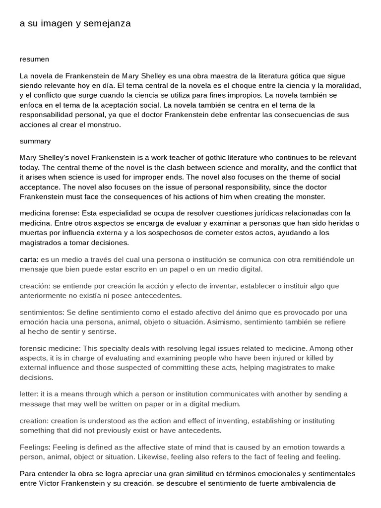Análisis Del Modelo Prometeo | PDF | Frankenstein | Mary Shelley