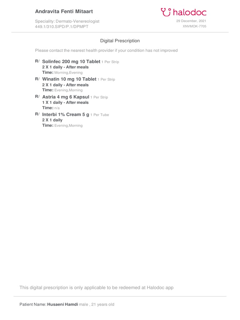 Contoh Surat Halodoc | PDF