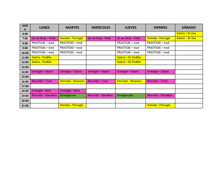 Horario 2022 - I | PDF