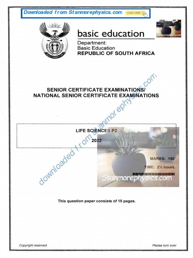 NSC Life Science Grade 12 June 2022 P2 and Memo | PDF | Homo ...
