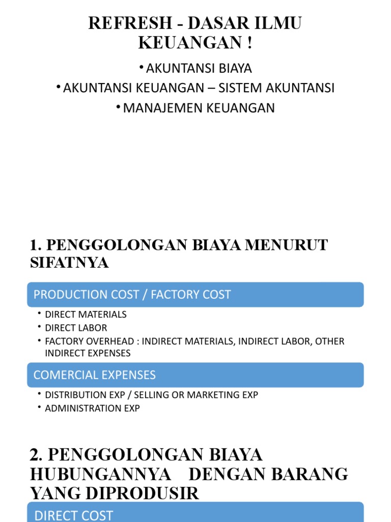 Refresh - Dasar Ilmu Keuangan !: - Akuntansi Biaya - Akuntansi Keuangan - Sistem Akuntansi ...