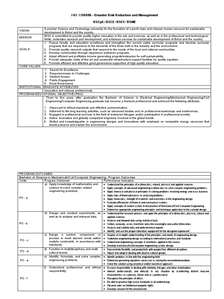 DRRM Course Outline | PDF | Engineering | Science
