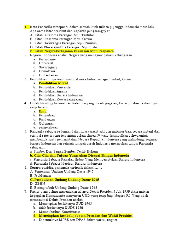 Latihan Soal Bab 1-5 | PDF