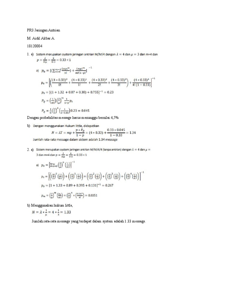 PR3 Jaringan Antrian | PDF