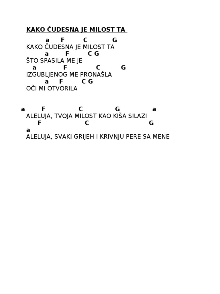 Kako Čudesna Je Milost Ta | PDF