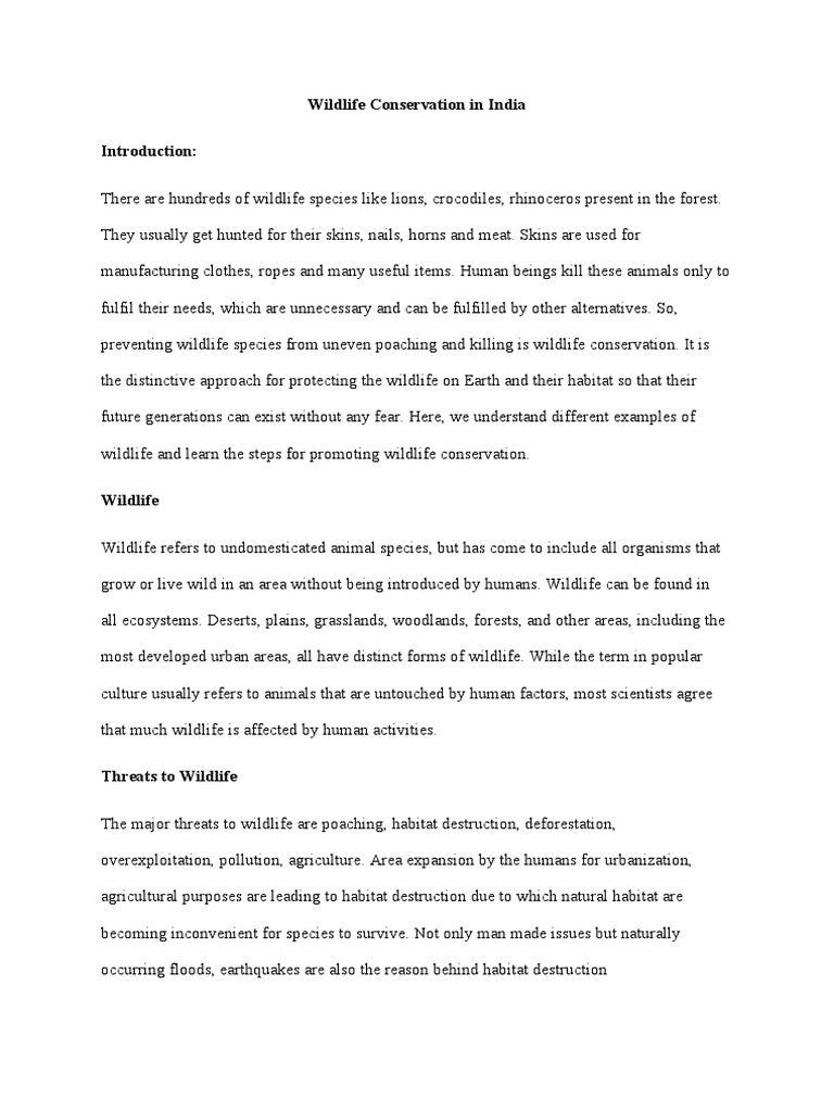 Wildlife Conservation | PDF | Conservation Biology | Wildlife