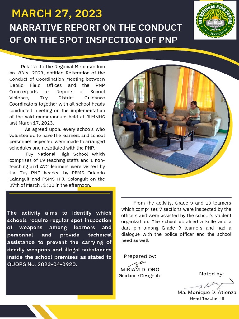 School Safety Inspection Report | PDF
