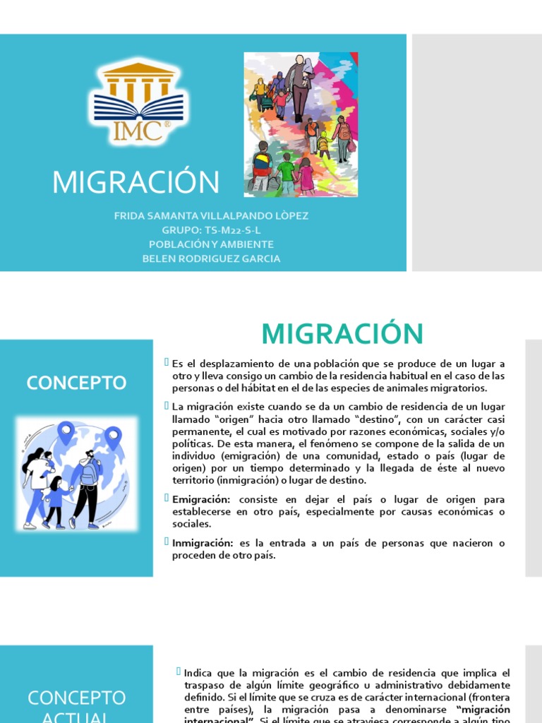 Conceptos y Tipos de Migración | PDF | Migración humana | Inmigración