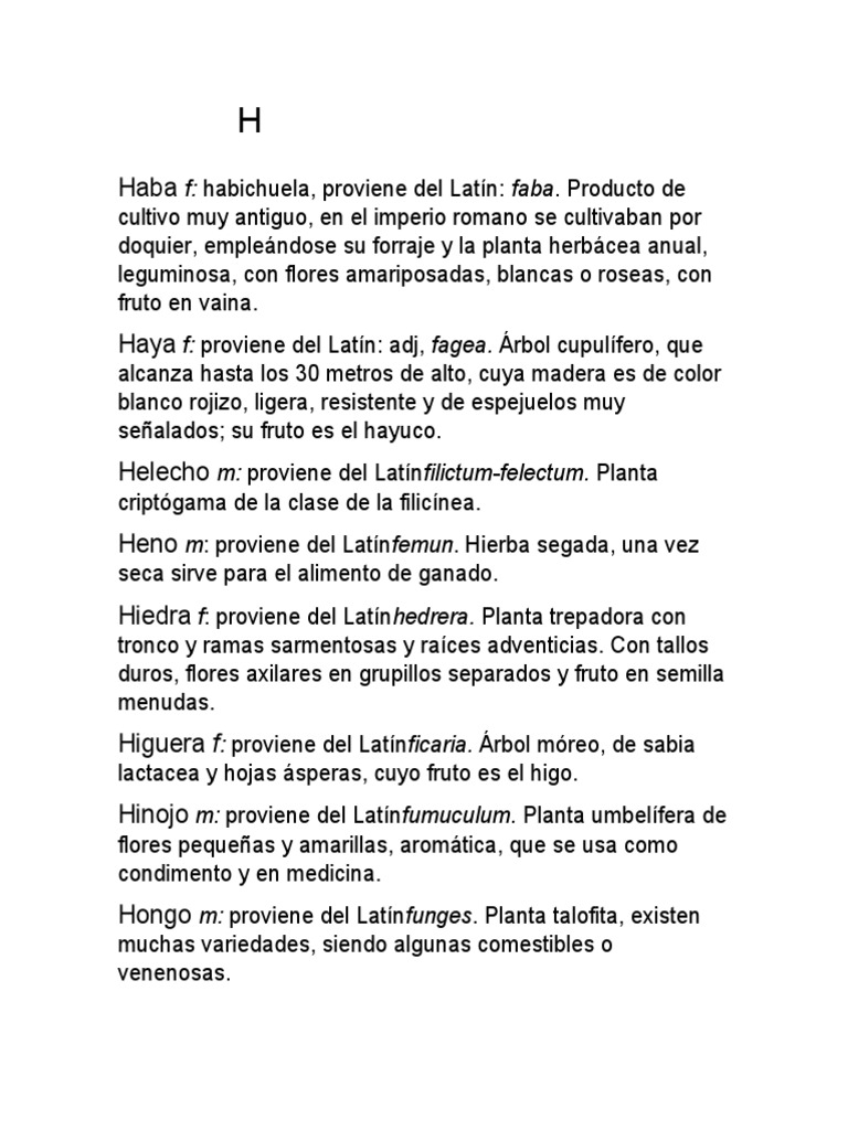 Diccionario Lexico | PDF | Tallo de la planta | Arboles