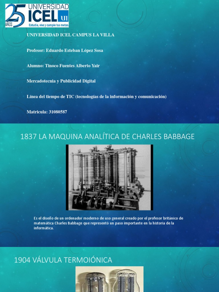 Linea Del Tiempo de Las TIC | PDF | Microprocesador | Electrónica