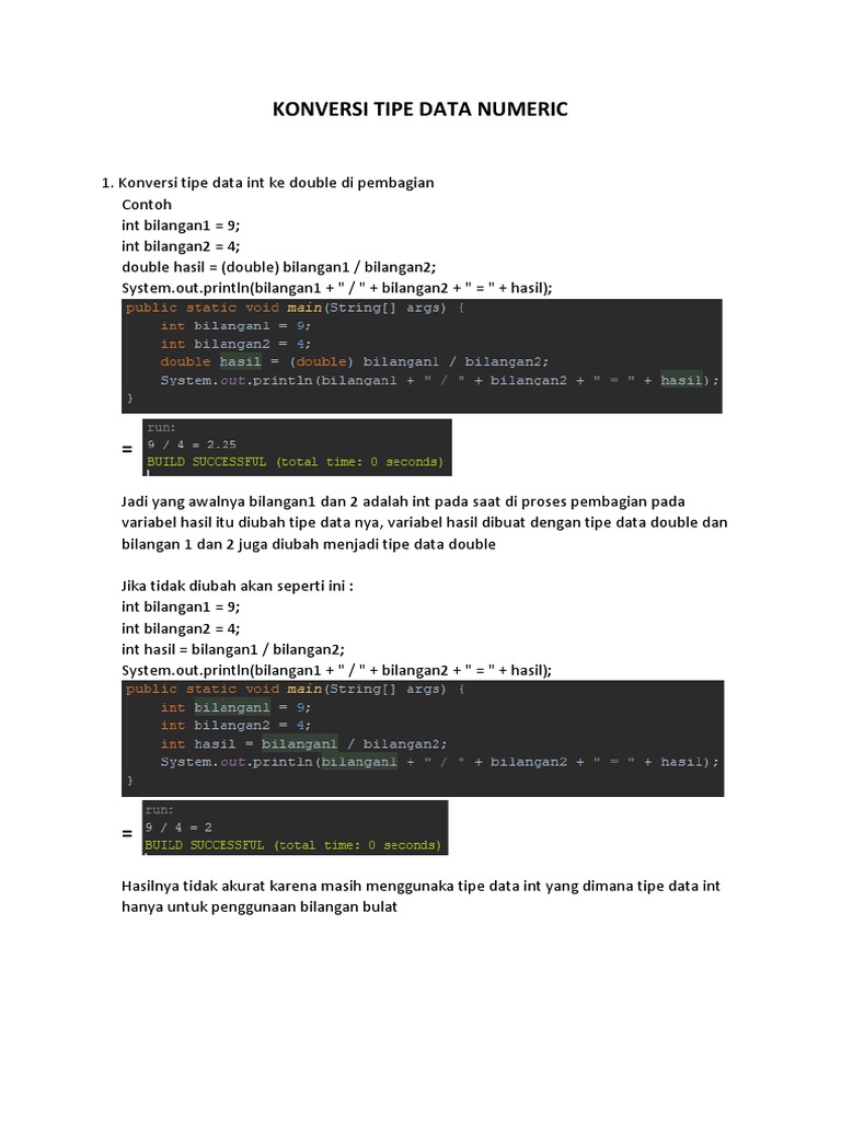 Konversi Tipe Data Numeric | PDF