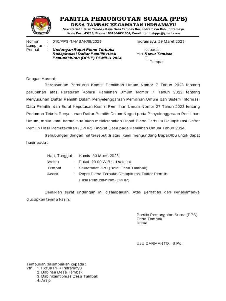 Undangan Pleno DPHP | PDF