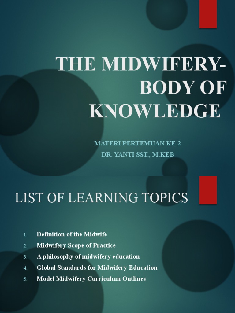 The Midwifery-Body of Knowledge: Materi Pertemuan Ke-2 Dr. Yanti SST ...