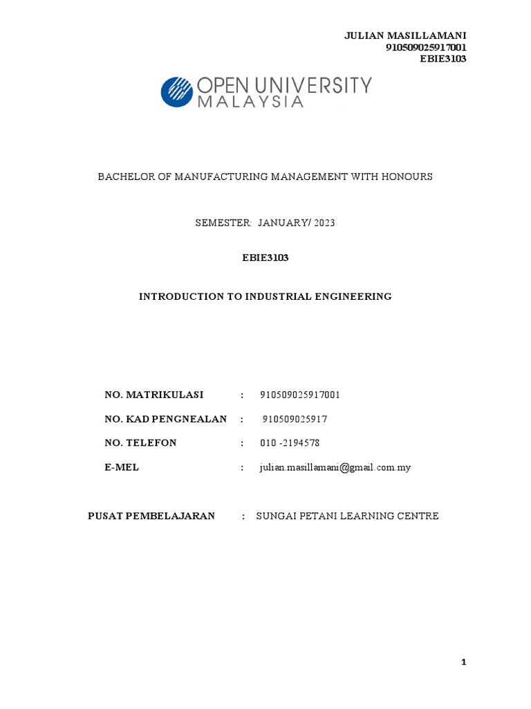 INTRODUCTION To Industrial Engineering | PDF