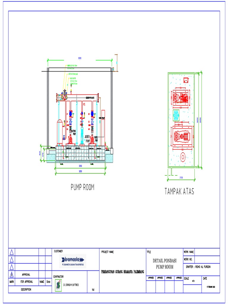 Detail Pondasi Pump Room Rev.1 | PDF