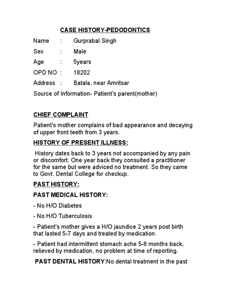 Pedo Case 2 | PDF | Tooth Enamel | Clinical Medicine