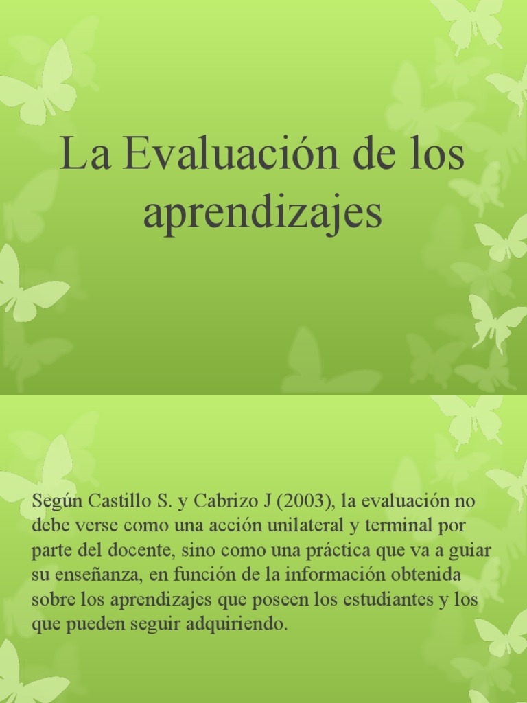 La Evaluación de Los Aprendizajes | PDF | Evaluación | Aprendizaje