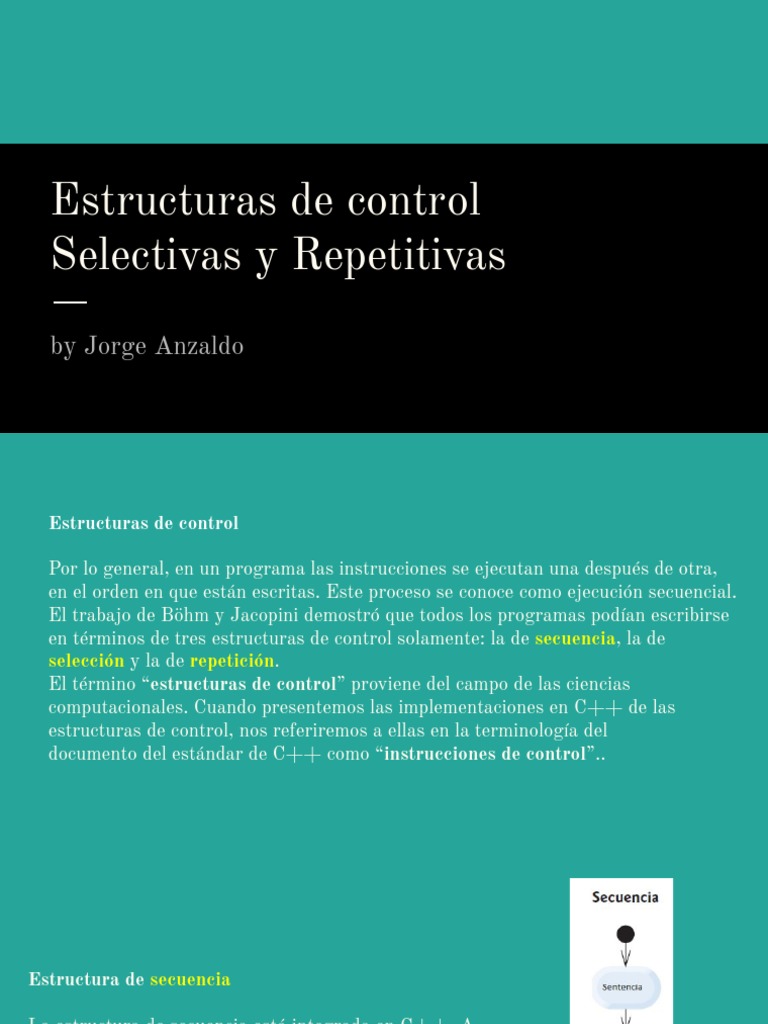 Estructuras de Control Selectivas y Repetitivas: by Jorge Anzaldo | PDF | Flujo de control ...
