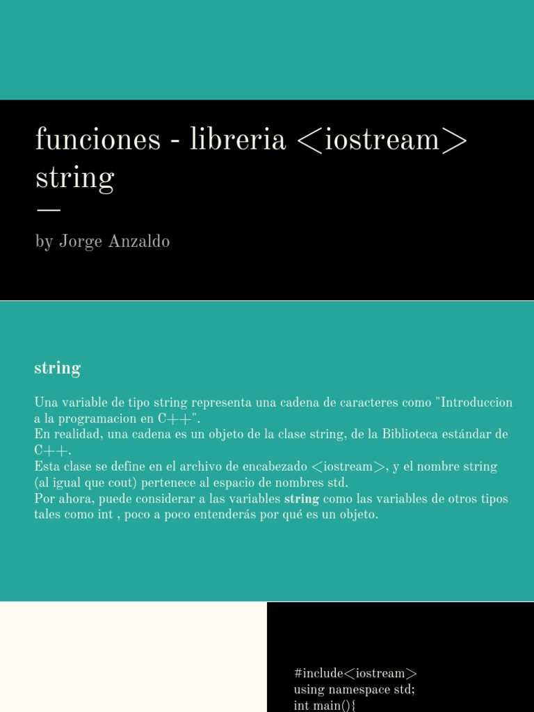 Uso de Strings y Funciones en C++ | PDF | C ++ | Biblioteca (informática)