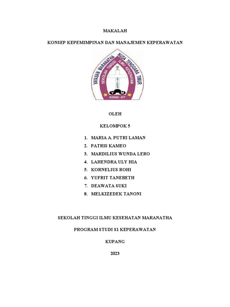 Makalah Kel. 5 - Manajemen Keperawatan | PDF | Sains & Matematika