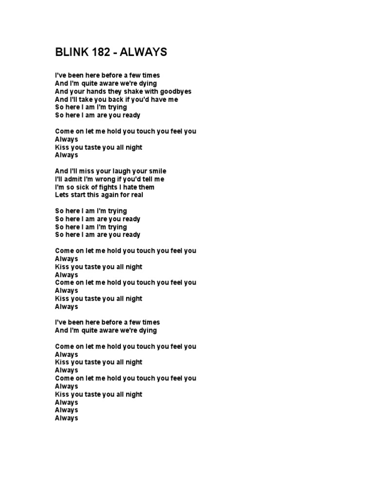 Blink 182 - Always | PDF