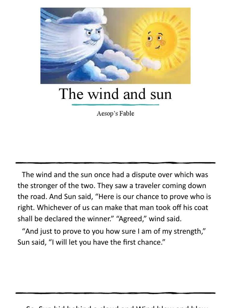 The Wind and Sun: Aesop's Fable | PDF
