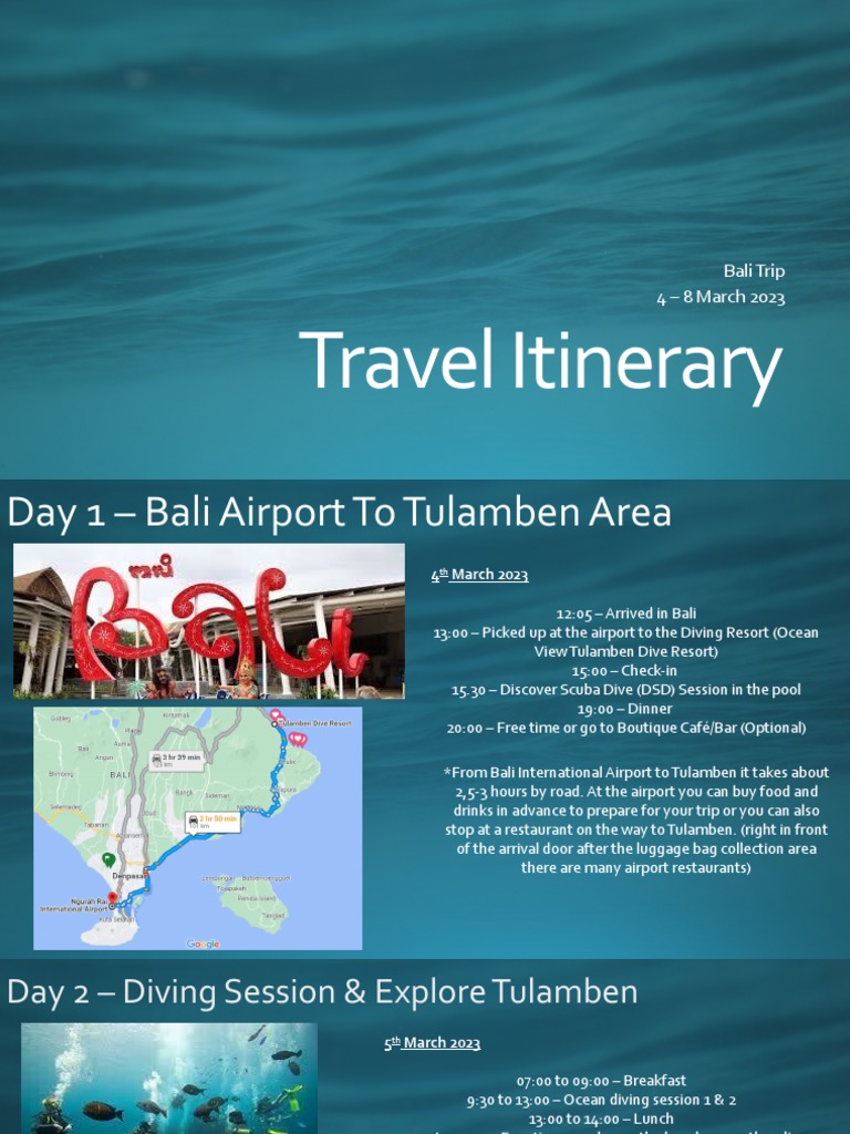 Bali - Travel Itinerary | PDF | Bali | Resort