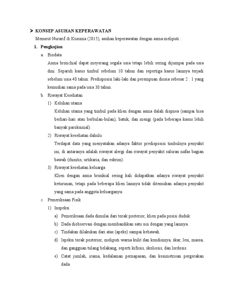Konsep Askep - LP Asma | PDF