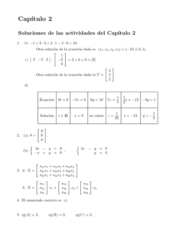 Cap 2 Sistemas Lineales Sol | PDF | Ecuaciones | Matriz (Matemáticas)