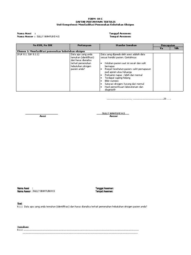 Form-04 C (Sully Wahyuni H.S RS Balikpapan Baru) | PDF