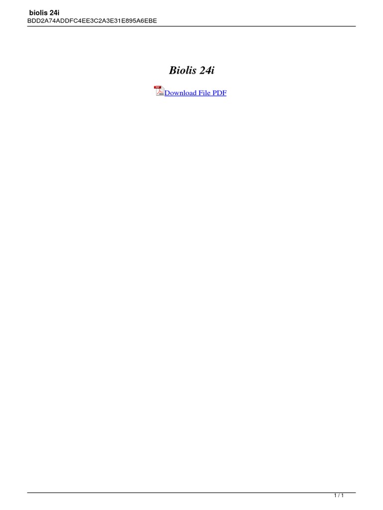 Biolis 24i User Guide | PDF