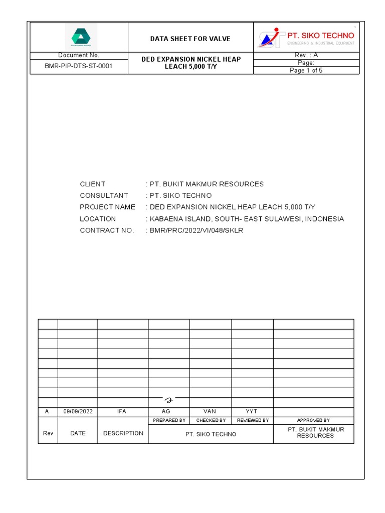 Valve Specifications for BMR Project | PDF | Pipe (Fluid Conveyance ...