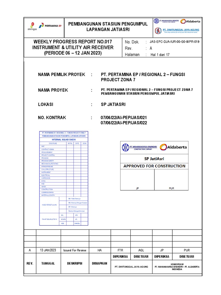 Jas-Epc-Dja-Iur-00-G0-Wpr-019 Weekly Progress Report - 13012023 | PDF