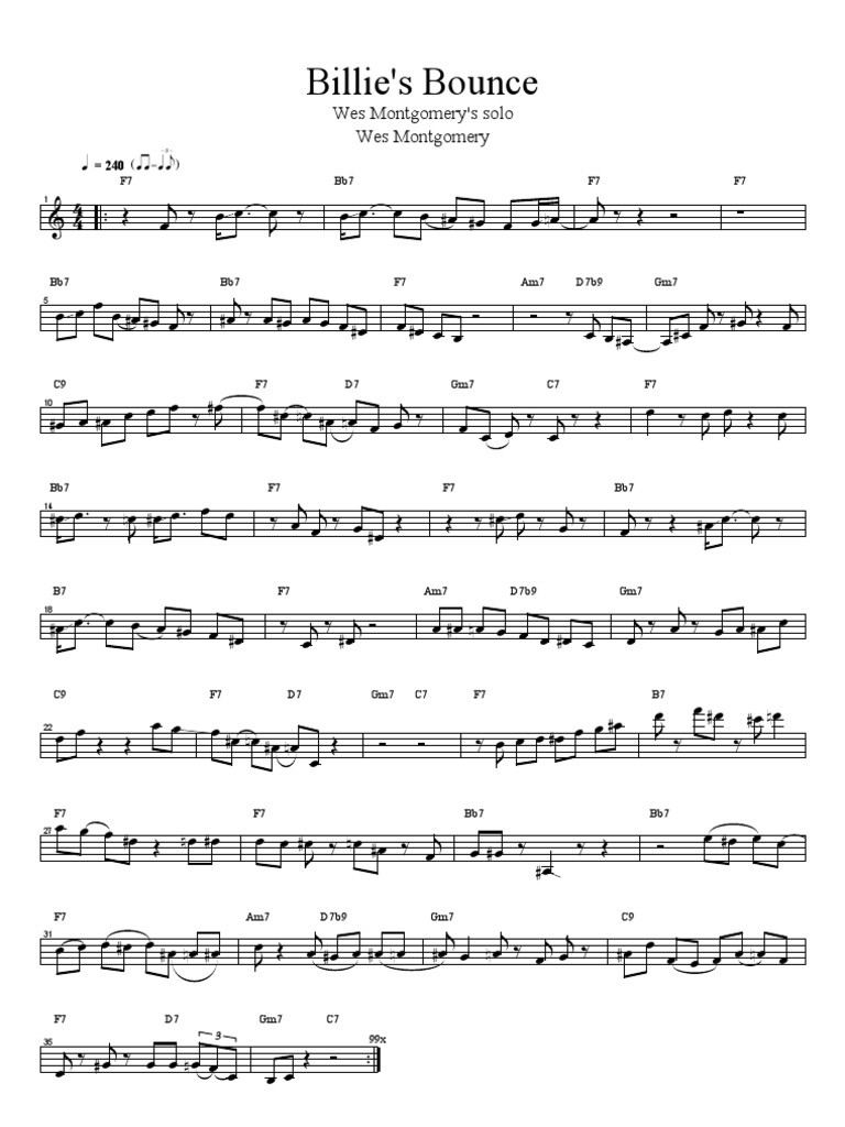 Wes Montgomery Billies Bounce | PDF