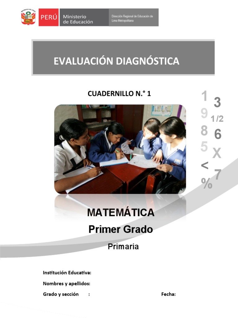1-1 Evaluacion Diagnostica Primer Grado - Cuadernillo 01 - 11 - 04 ...