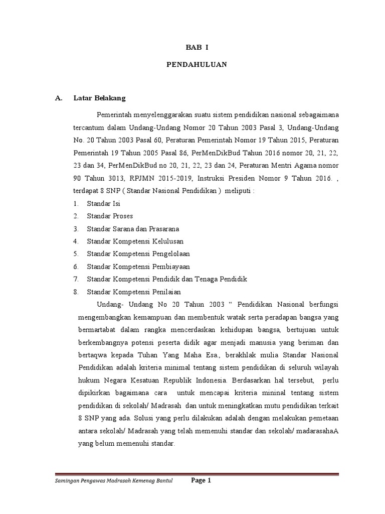 Lap Memantau Pelaksanaan 8 SNP | PDF