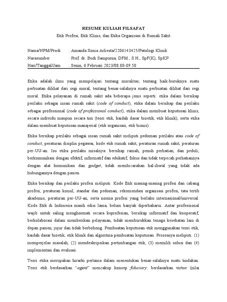 Resume Kuliah FIP-7 Prof. Dr. Budi Sampurna, DFM., S.H., SPF (K), SPKP - Patologi Klinik ...