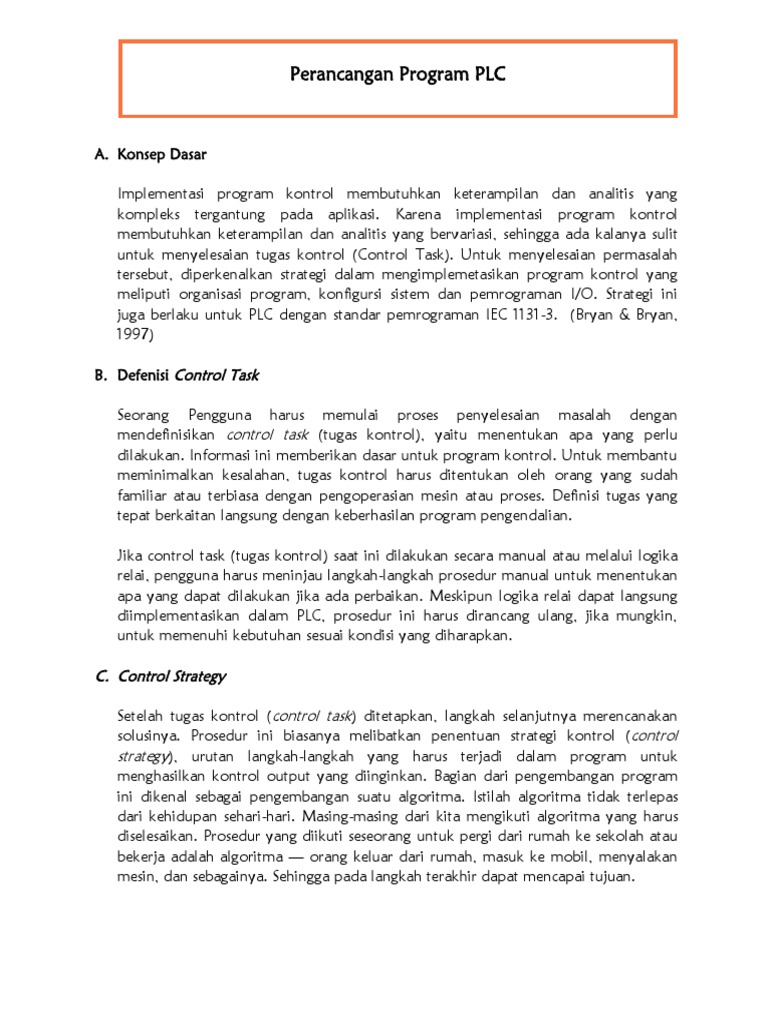 2.1. Perancangan Program PLC - UPRS | PDF