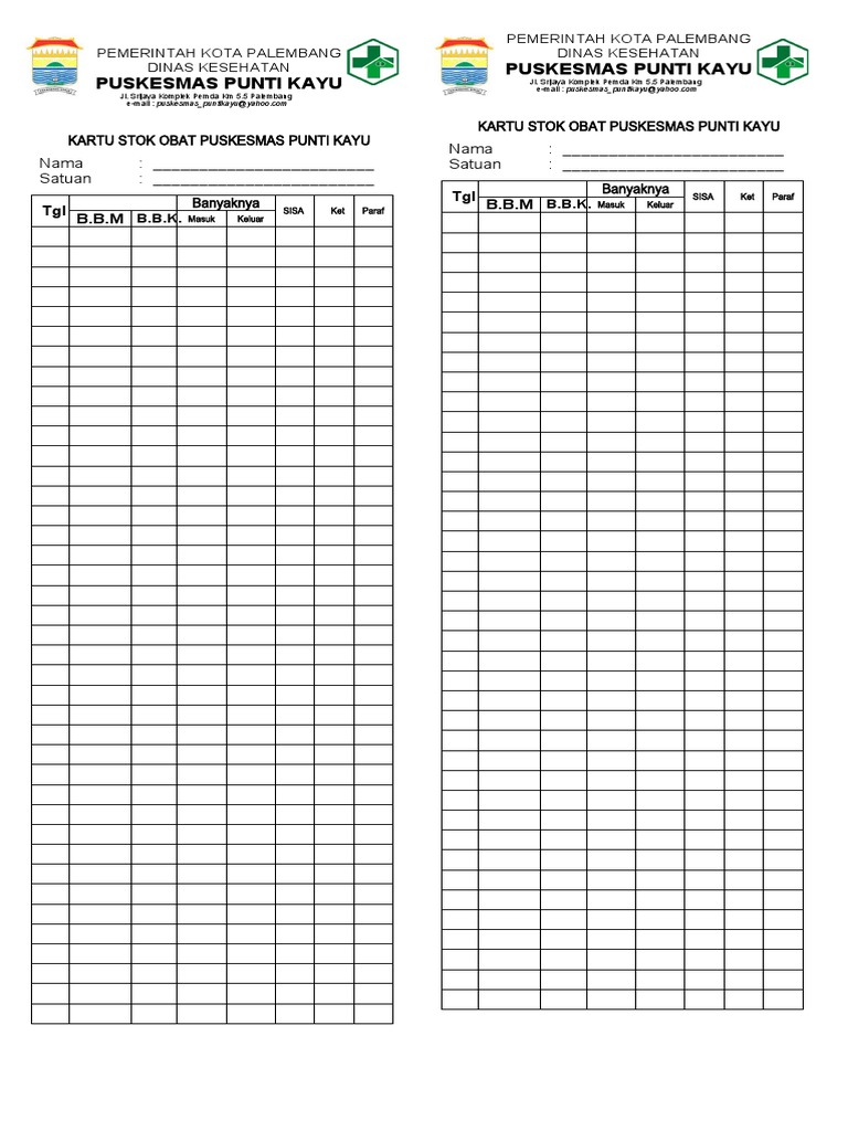 Kartu Stok Obat | PDF