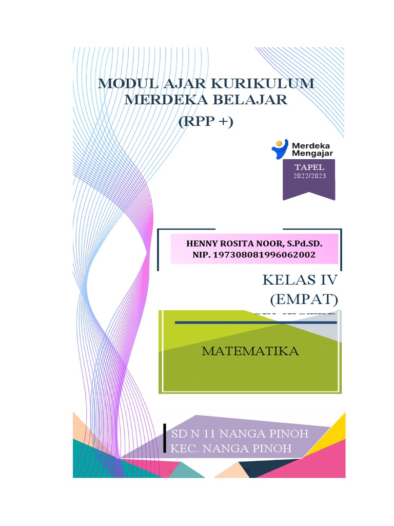 Modul Ajar Kurikulum Merdeka Belajar (RPP +) : Kelas Iv (Empat ...