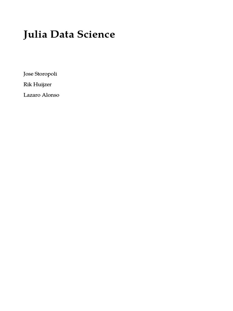 Julia Data Science Pdf Boolean Data Type Data Type