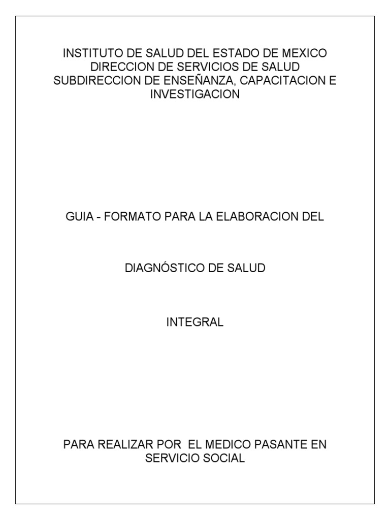 Formato Diagnostico de Salud | PDF | Medicina | Trabajo Social