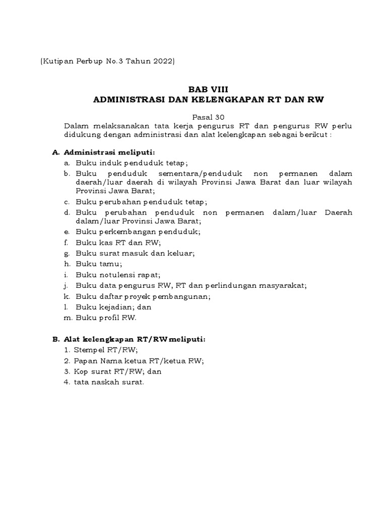 Administrasi RT-RW | PDF
