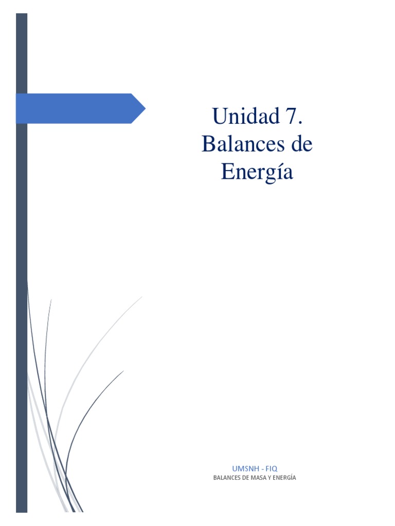 Unidad 7. Balances de Energía: Umsnh - Fiq | PDF | Temperatura | Calor