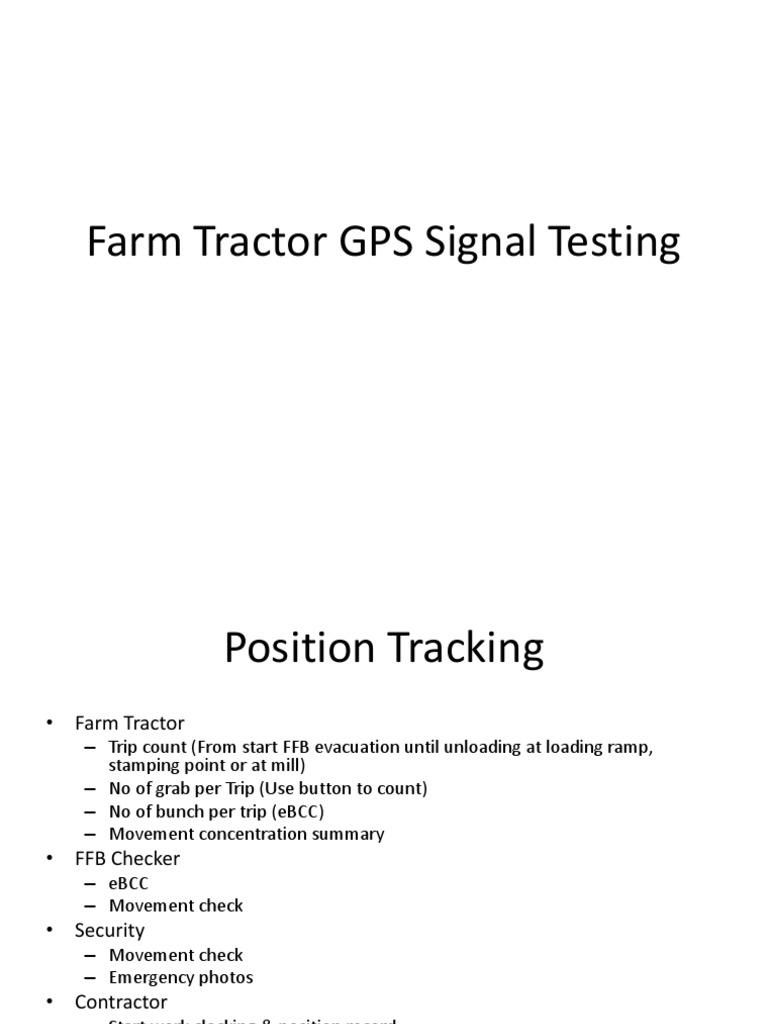 Farm Tractor Position Tracking Proposal | PDF