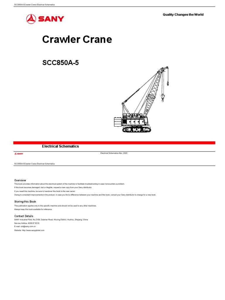 SCC850A-5Crawler Crane Electrical Schematics | PDF