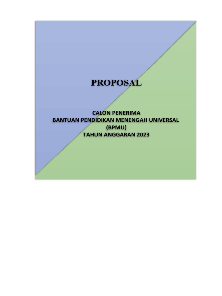 Draf Proposal Permohonan BPMU 2023 | PDF