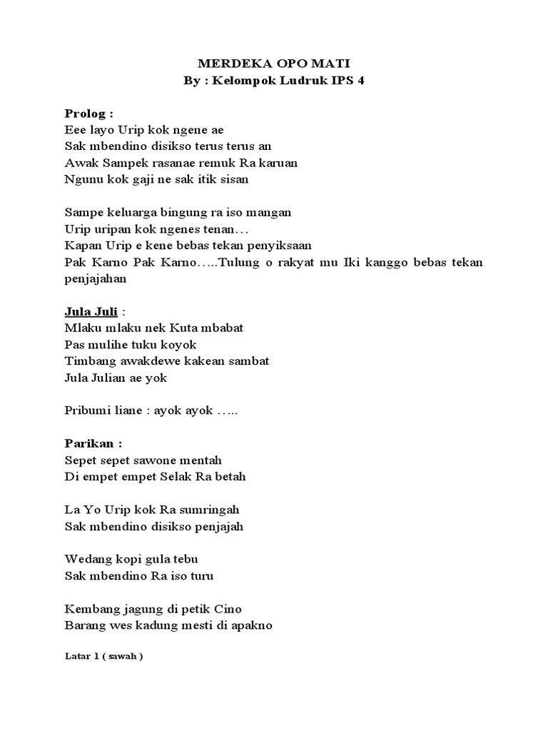 Teks Ludruk Ok-1 | PDF