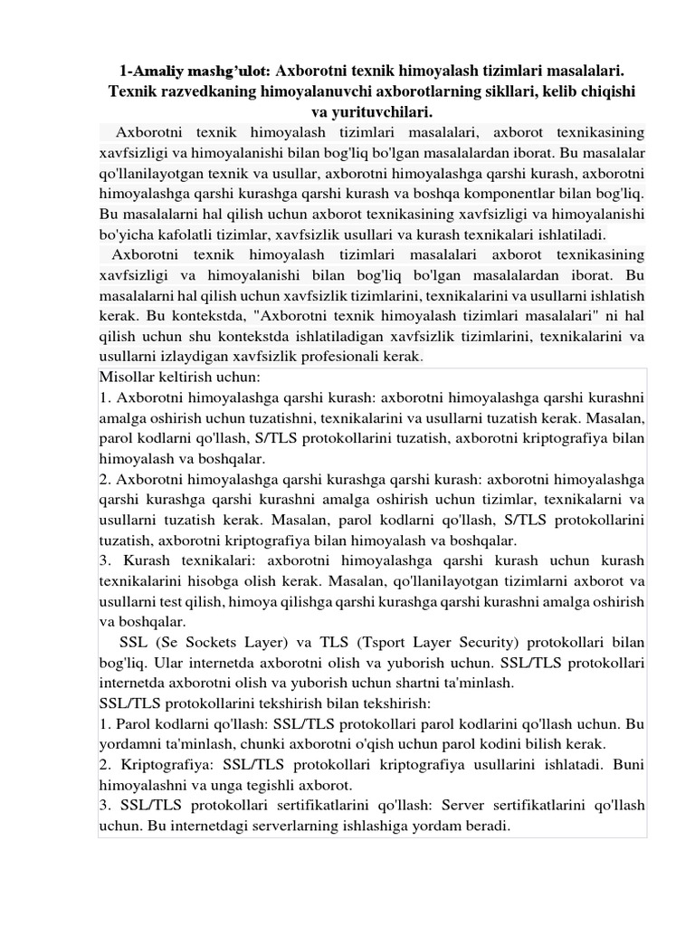 1 Amaliy Mashg'ulot-1 | PDF